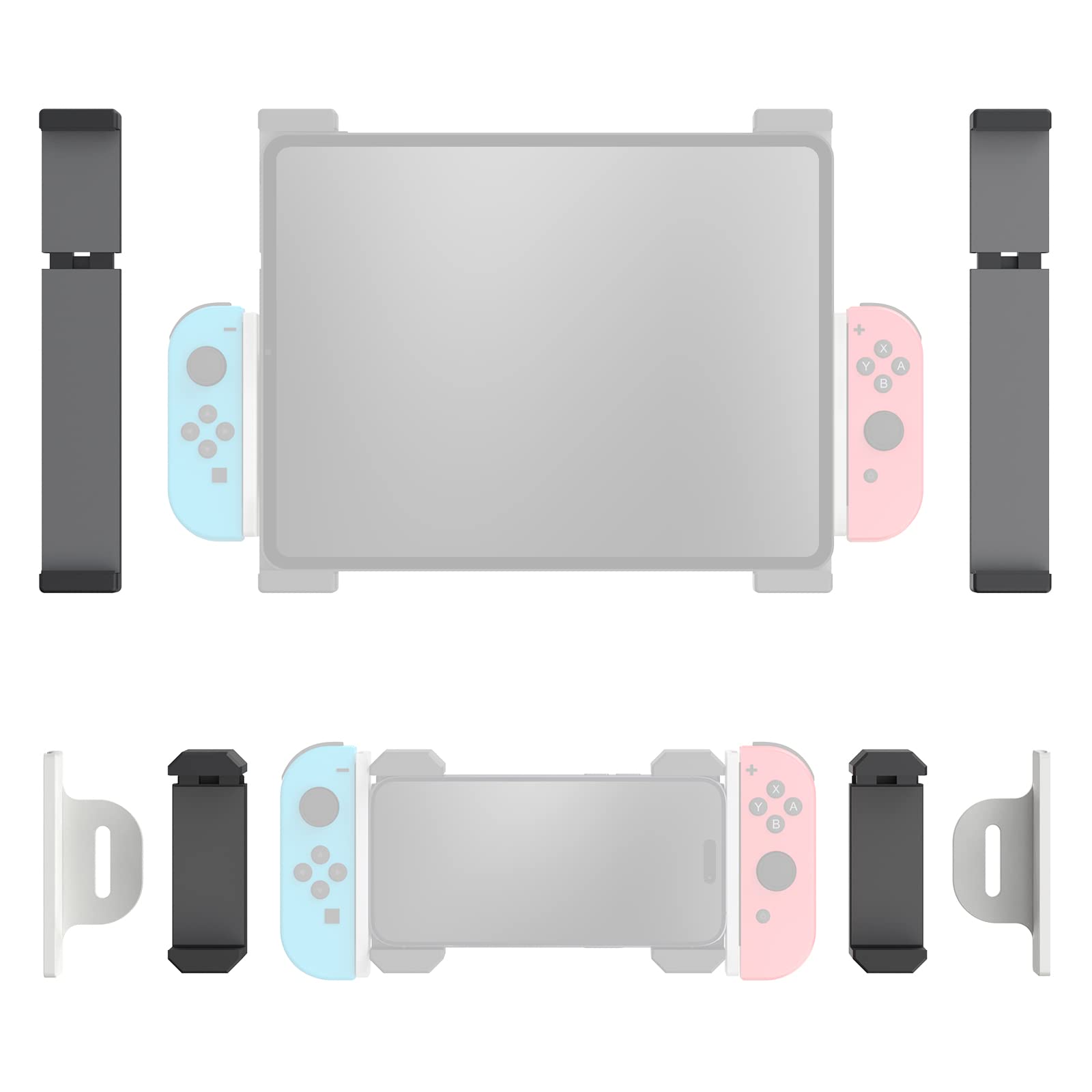 AJKTHGE Switch Joycon Controller Holder Compatible with iPad/iPad Pro/iPhone Pro Max, Joy Con Game Controller for I-pad/I-pad Pro/I-phone Pro Max, Gaming Controller holder kit, Need Upgrade to IOS16.
