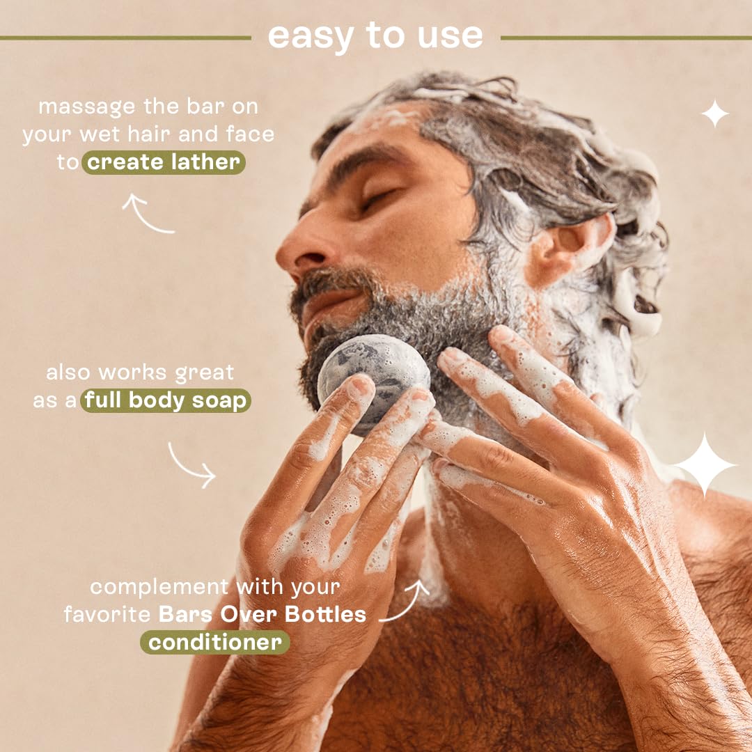 B.O.B BARS OVER BOTTLES Purifying Shampoo Bundle | Shampoo Bars | Hair Care, Ideal Ph Balance | Natural, Vegan | Eco-friendly, Sustainable, Plastic Free | Waterless & Zero Waste (Purifying)