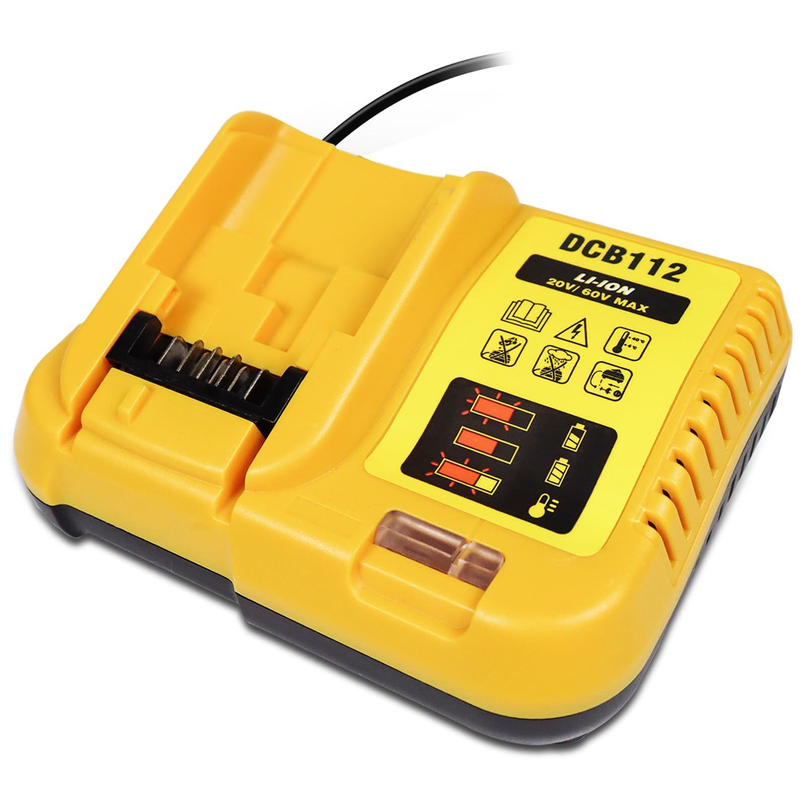 Battery Charger Replacement for Dewalt 12V 20V and 60V MAX Lithium-Ion Battery DCB112 for DCB205 DCB112 DCB201 DCB200 DCB612 DCB609-2 DCB609 DCB606 DCB606-2 DCB208 DCB206 DCB206-2 DCB204 DCB203