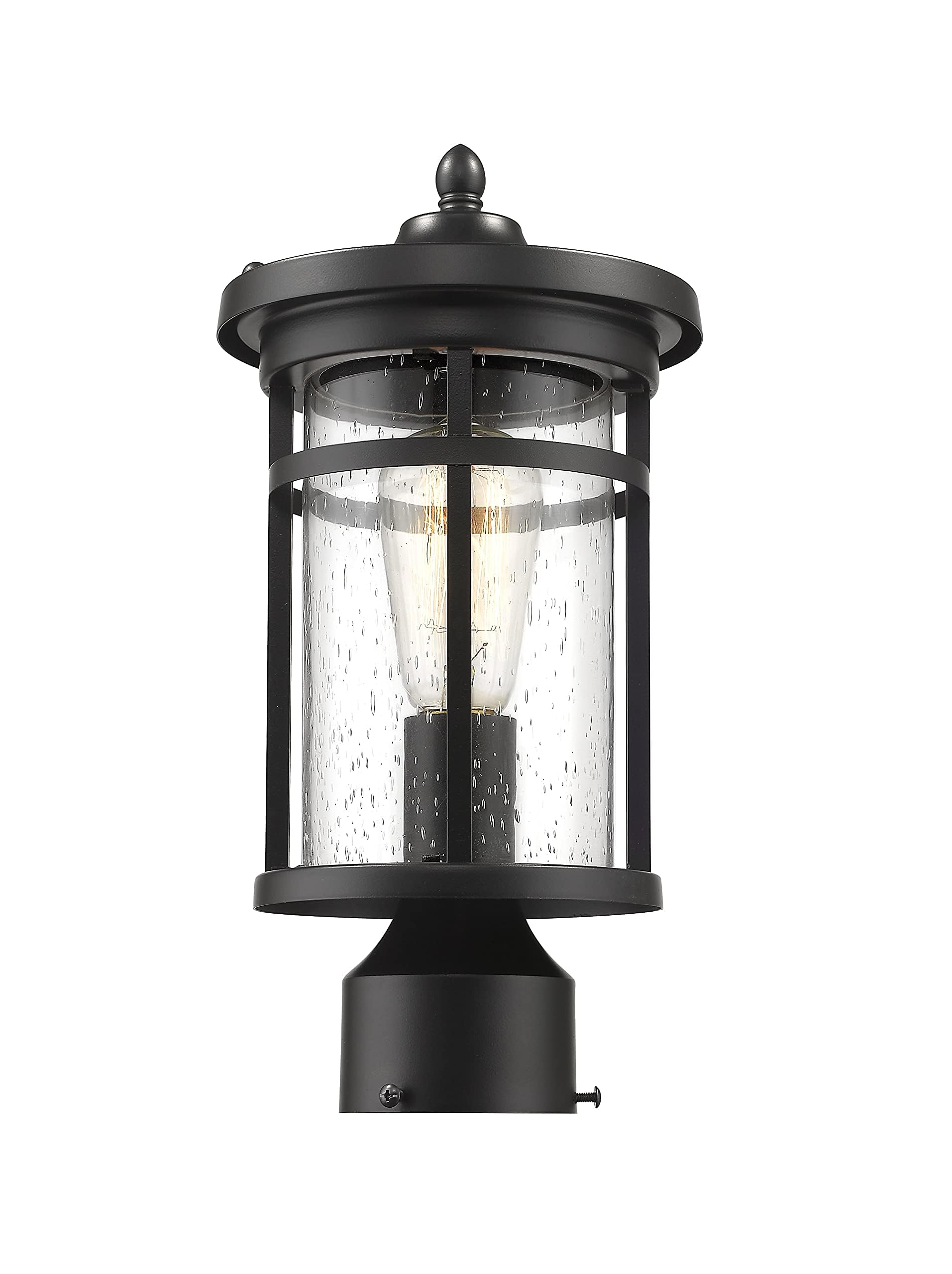 Casia Outdoor Post Light, Outdoor Pillar Light, Exterior Post Sconce, Outdoor Pillar Lamp, Outdoor Post Lantern Fixture for Garden, Deck, Porch, Patio, Yard, Balcony and entryway (Black, 15.72" H)