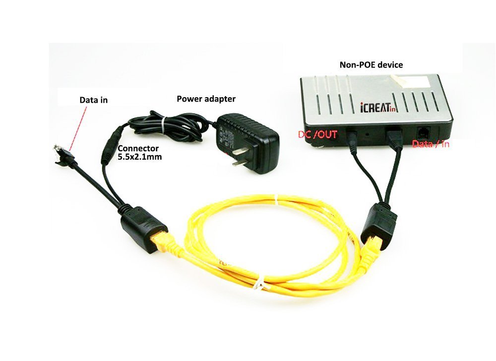 POE Splitter,COOSO Passive POE Splitter 48V to 12V Compatible with Most Switches POE and All Web Cameras