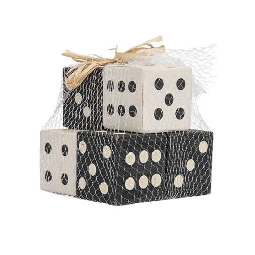 Decorative Mango Wood Dice (Set of 6 Pieces)