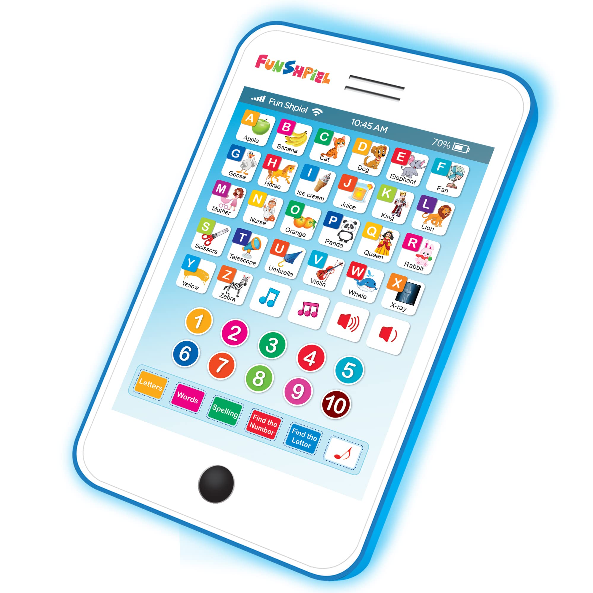 Kid Tablet - Kindergarten Learning Activities, ABC Learning for Toddlers, Learning & Education Toy for 3 Year Olds+, Learning Letters & Alphabet, Kids Phone Toy for Speech Therapy & Letter Sounds