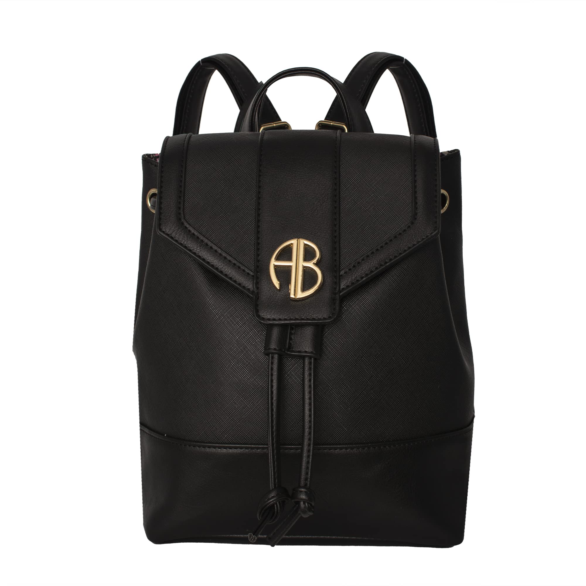 Alexis Bendel Women's Saffiano Leather Saddle Backpack With Mini Drawstring