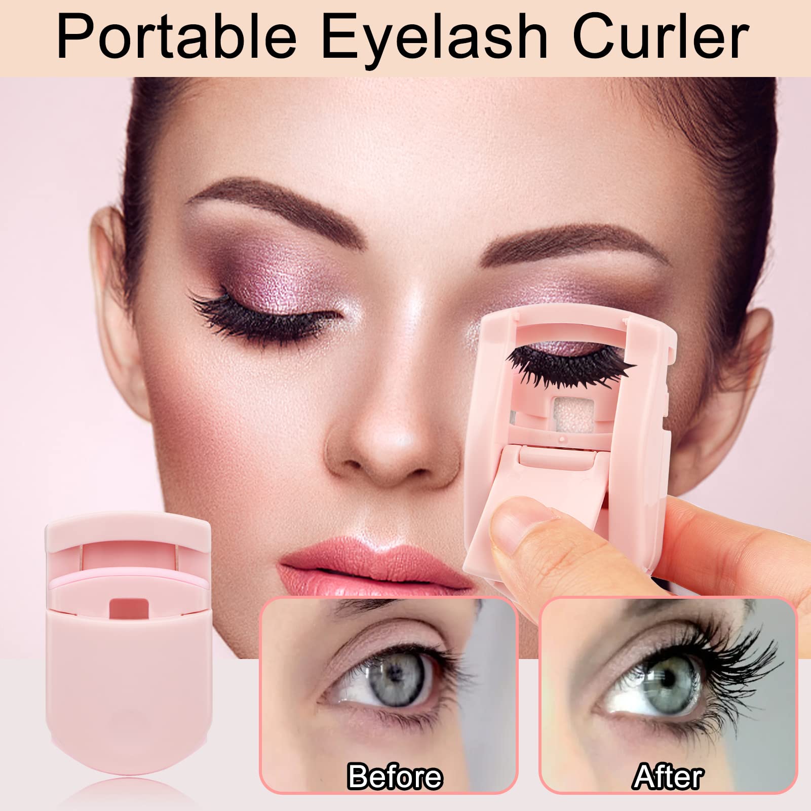 BABORUI 4 in 1 Eyelash Separator Tool Kit, Eyelash Comb Mascara Separator Tool | False Lash Clip Eyelashes Applicator Tool | Mascara Guard Applicator Lash Applicator Tool | Portable Eyelash Curler