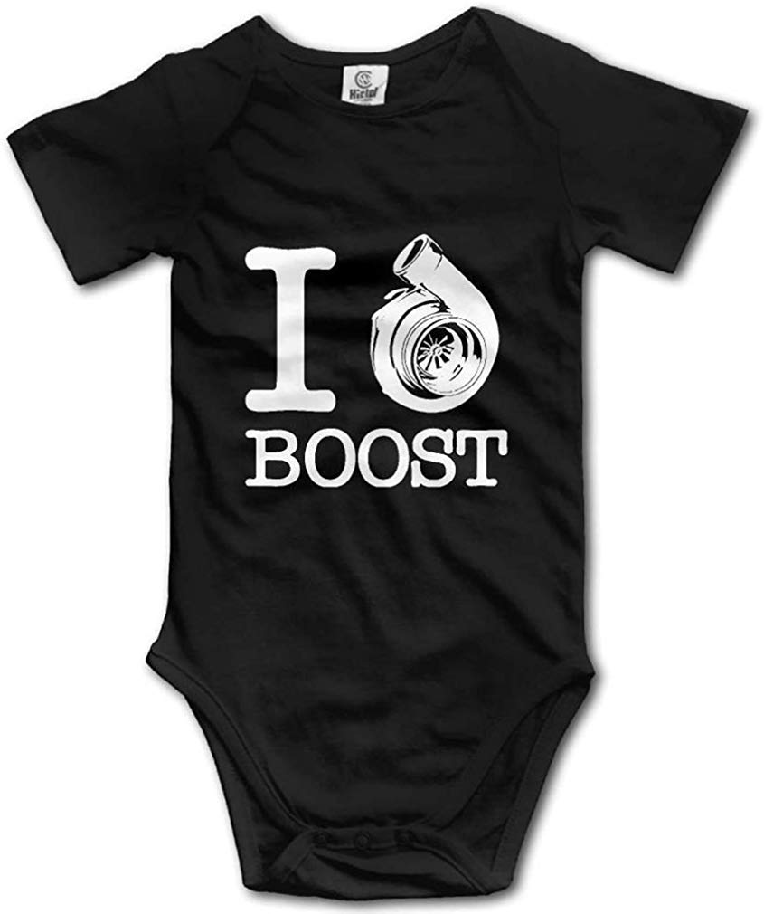LyCheer Boost Engine Car Racing - Baby Cartoon Bodysuit Short Sleeve Onesie Rompers Black