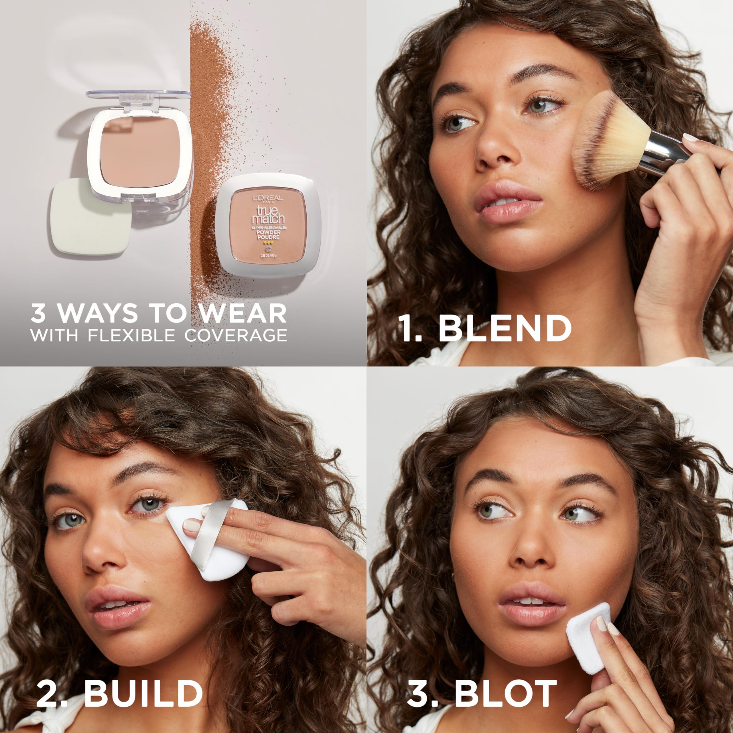 L'Oreal Paris True Match Super Blendable Oil Free Foundation Powder, W1 Light, 0.33 oz, Packaging May Vary