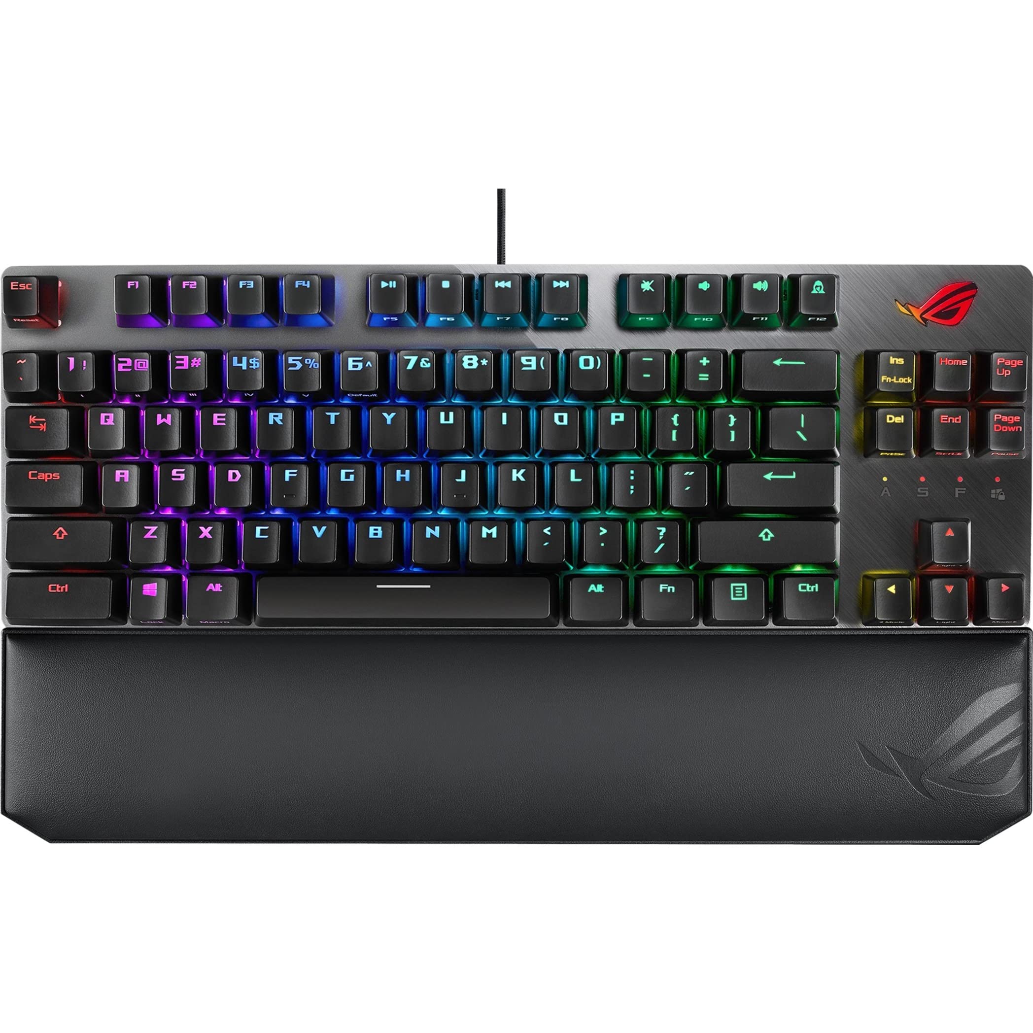 ASUS ROG Strix Scope NX TKL Deluxe | 80% RGB Gaming Mechanical Keyboard, ROG NX Red Linear Switches, Aluminum Top-Plate, Detachable Cable, Media Keys, Stealth Key, Wrist Rest, Macro Support