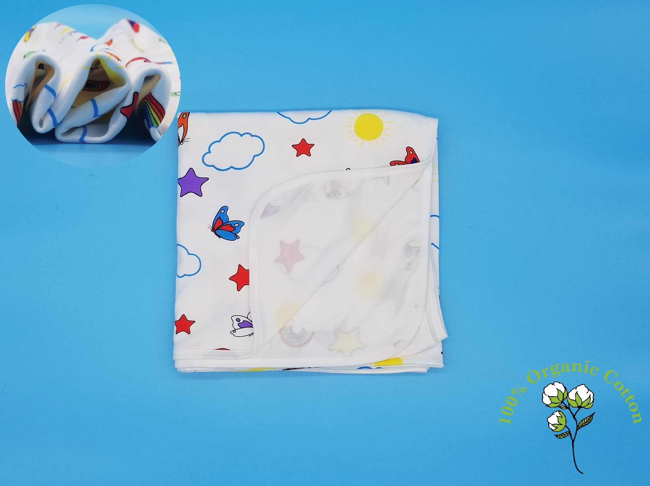 Baby Sleeping Sack and Blanket Bundle | Baby: 0-6 Months | 100% Organic Cotton | 1.5 TOG | Primary and Secondary Colors Shapes | Unisex (0-6 Months)