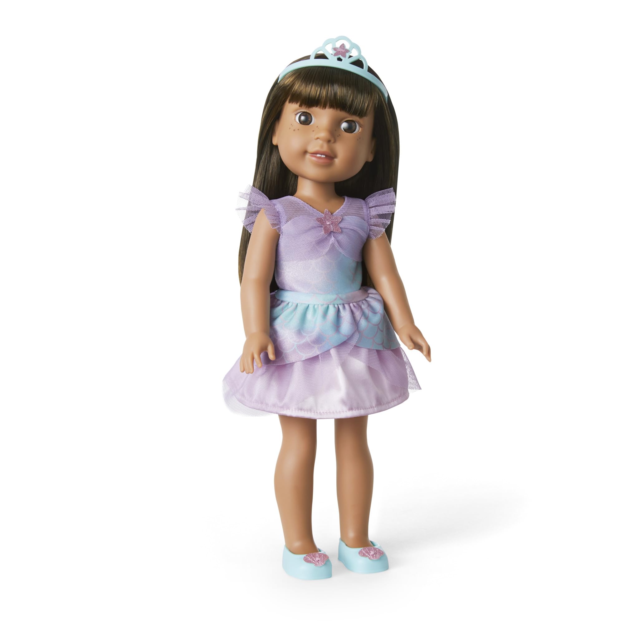 American Girl WellieWishers 14.5-inch Doll 2-in-1 Sparkly Mermaid Outfit with Headband and Ballet Flats, For Ages 4+