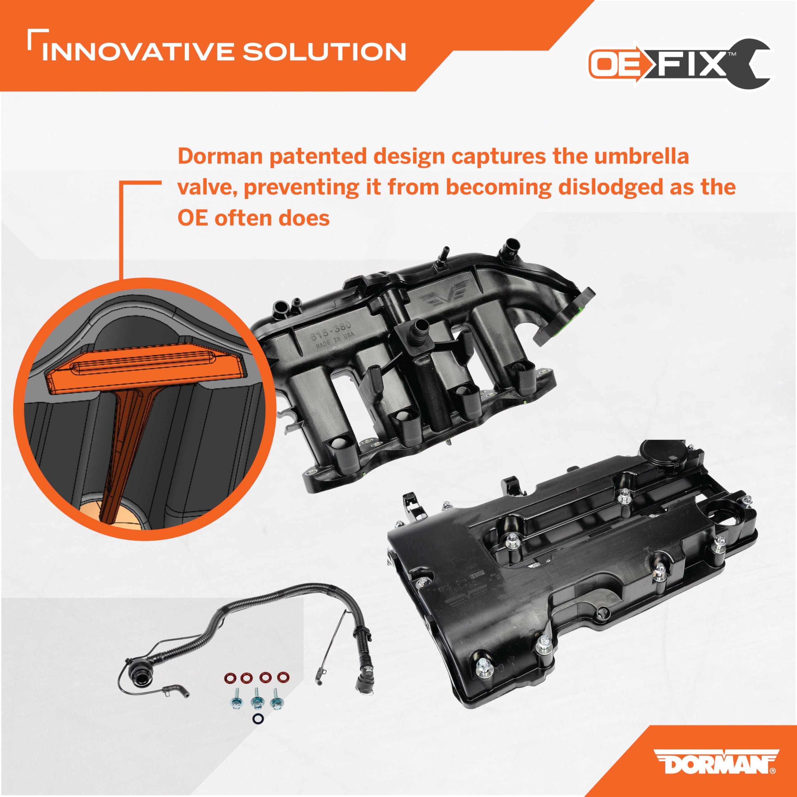 Dorman 615-380KIT Intake Manifold and Valve Cover Kit Compatible with Select Buick/Chevrolet Models (OE FIX)