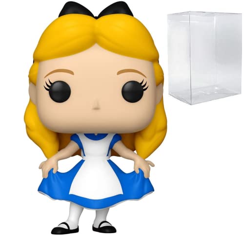 Funko POP Disney: Alice in Wonderland 70th - Alice in Wonderland Curtsying Pop! Vinyl Figure (Bundled with Compatible Pop Box Protector Case), Multicolor, 3.75 inches