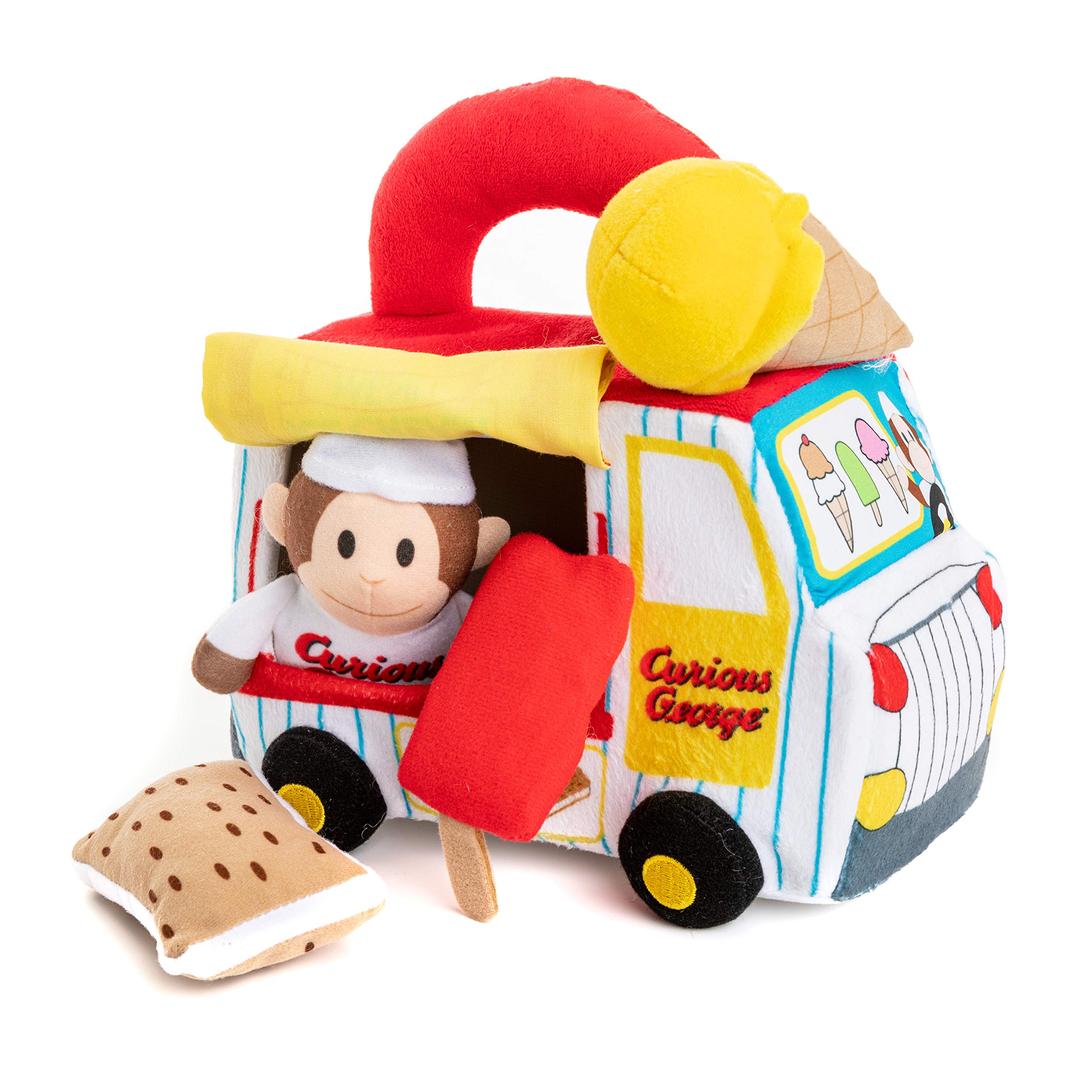 KIDS PREFERRED Curious George Ice Cream Truck Playset with Music and Plush Toys