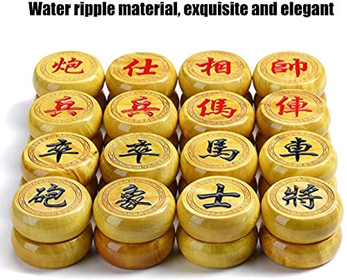 ATAAY Chess Boards Sets Wooden Chinese Set in Box Travel Games Sets Xiangqi Board Games 35X26x6cm Box 5.8Cm Diameter