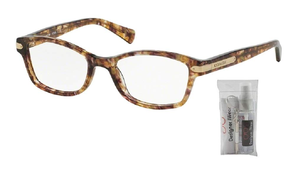 Coach HC6065 5291 51M Dark Tortoise/Dark Tortoise Military Sig C Rectangle Eyeglasses For Women+ BUNDLE With Designer iWear Eyewear Kit