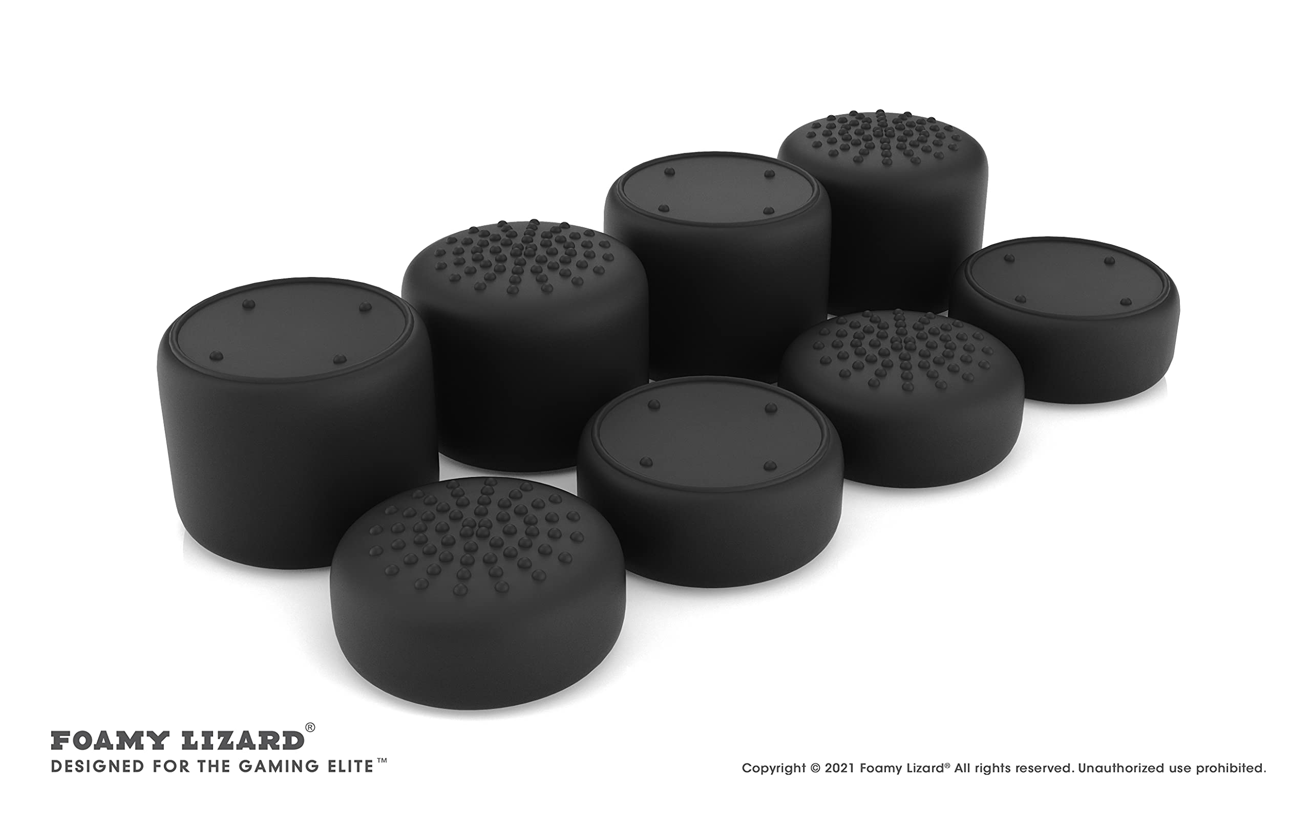 Foamy Lizard SeriesPro Controller Skin for Xbox Series X & S Protector Ergonomic Soft Studded Anti-Slip Silicone Rubber Gel Grip Case, 1 Cover + 8 Raised Thumb Grip Caps (NOT for Elite 1/2) (Black)