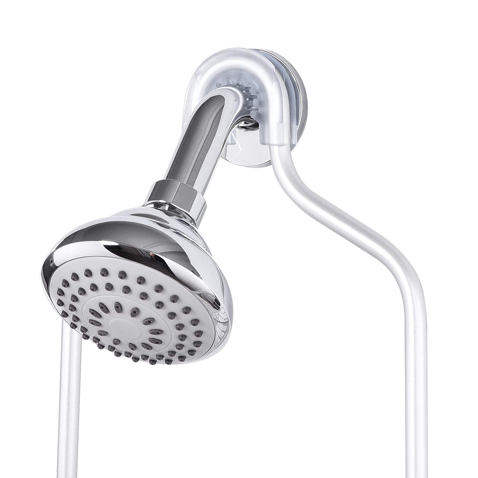 Dailyart Hanging Shower Caddy, Shower Head Caddy Hanging Storage Organizer over the Shower Head Aluminum Shampoo Holder with Extra Basket Hanging Shower Rack, Silver, 11.8" x 4.7" x 25"