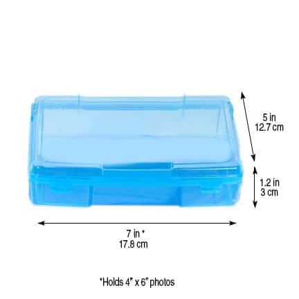 Rainbow Plastic Photo & Craft Keeper Box by Simply Tidy - Acid Free Container Includes 16 Cases and Holds Up to 1,600 Photos - Bulk 8 Pack