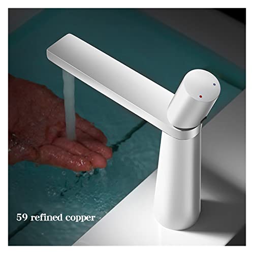 Black Brass Bathroom Basin Sink Faucets Single Hole Handle Hot and Cold Water 360 Degree Rotation Deck Mounted for Bath Kitchen (Color : Ws Tall)