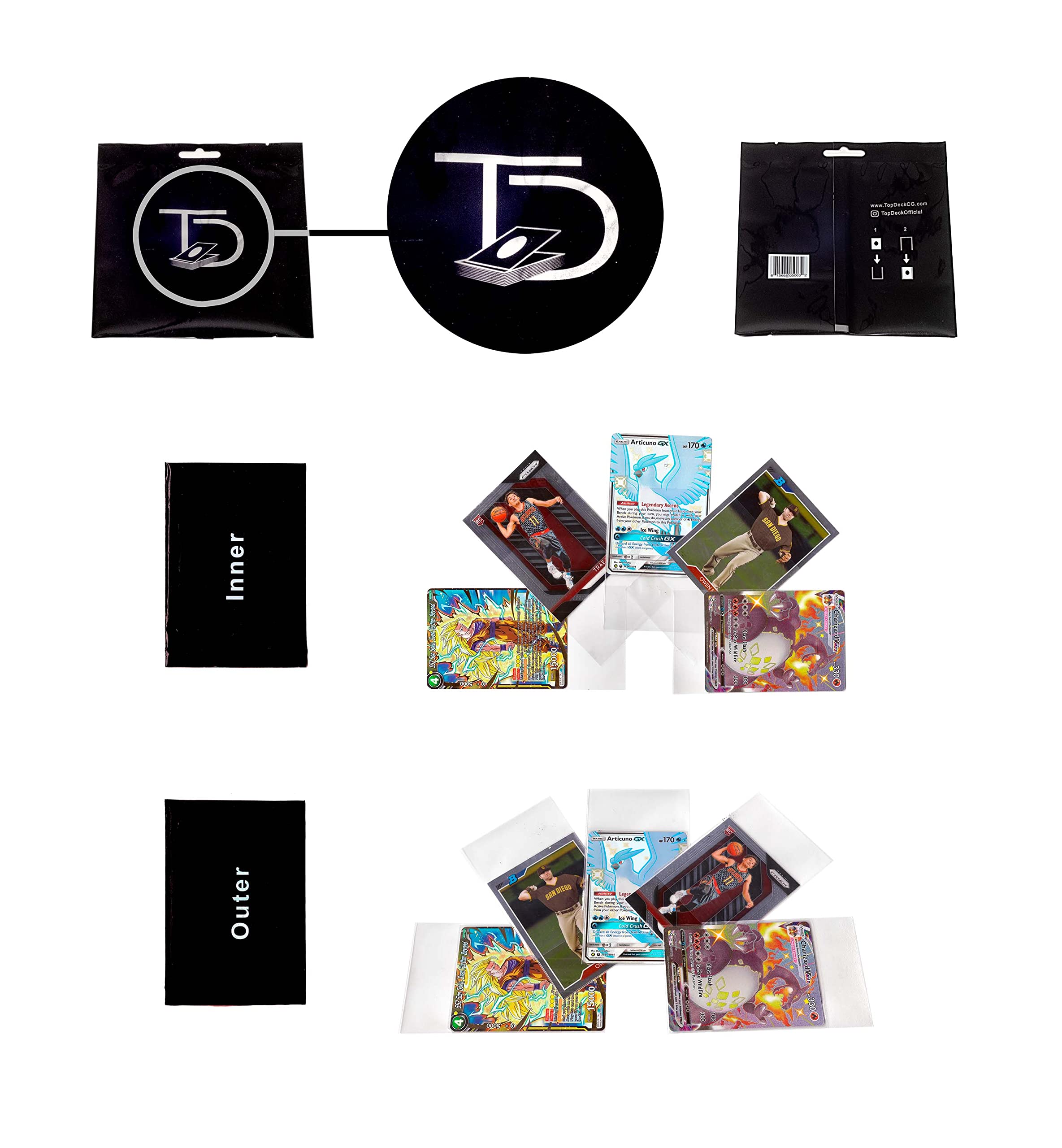 TopDeck TopLoader Binder Holds 200+ Toploaders Hard Cases | 9 Pocket Trading Cards Album | Long Term Storage Binder | Side Load Sleeves | Pokemon/MTG/Yugioh/TCG Folder|Trading & Sports Holder (Green)