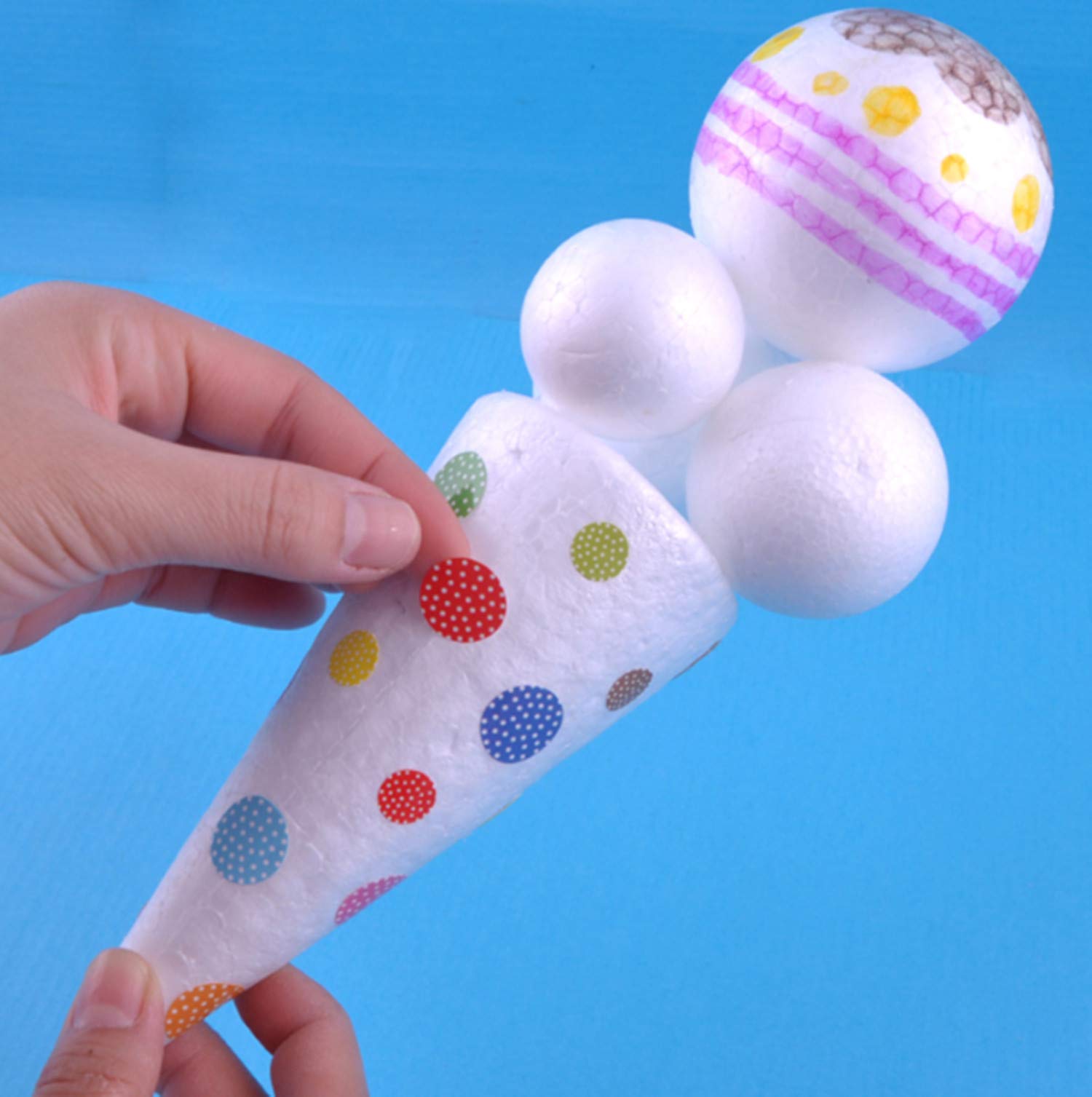 FFchuanhe 36Pack Craft Foam Balls Assorted Sizes (1-2.4 in), Foam Balls for Arts and Crafts, Christmas, School Craft Project and Holiday Party