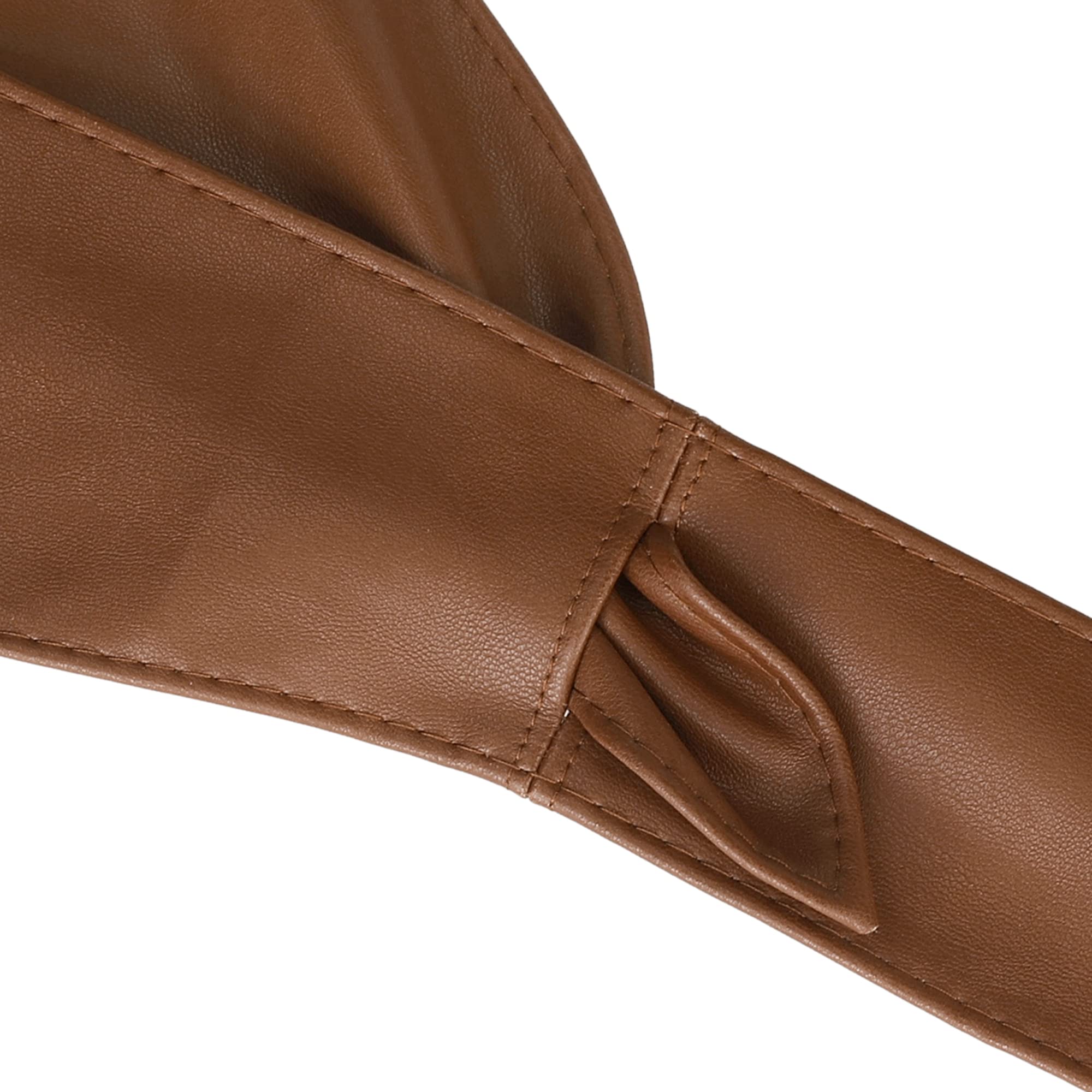 Allegra K Womens Wrap Around Obi Belts Wide Waist Band Belt for Dresses 65-72cm/25.59-28.35" Brown