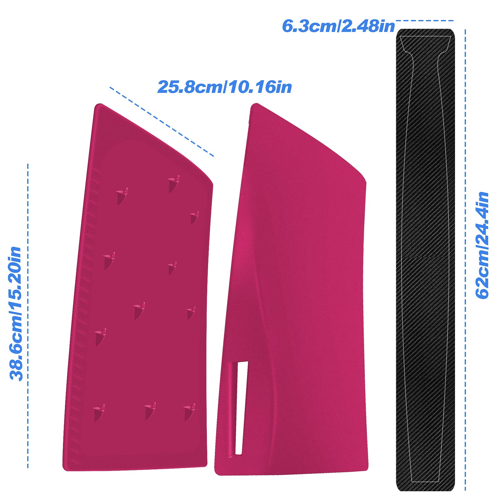 for PS5 Plate with Black Middle Skin, Cover Shell Faceplate for PS5 Disc Edition, Hard Shockproof Dustproof Matte Cover Replacement Side Plate Shell for Playstation 5 Console(Cosmic Red)