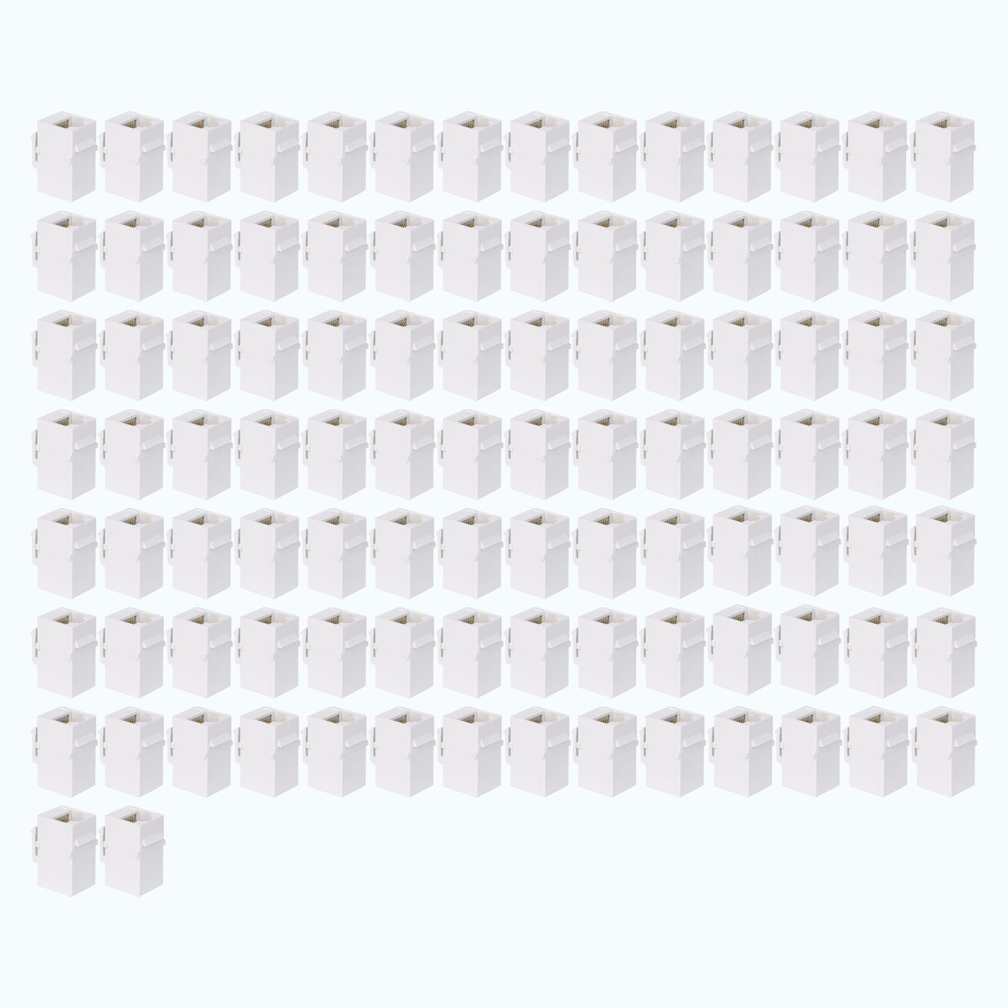 RDEXP Cat6 RJ45 Ethernet Inline Jack Coupler Keystone Female to Female Adapter Plug Set of 100