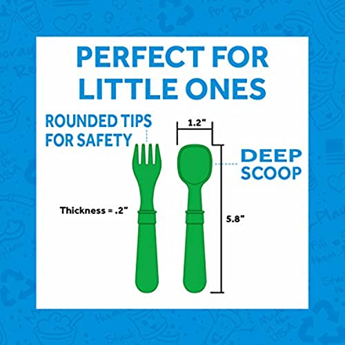 Re-Play Made in USA - 3 Meals a Day Set - 3 Divided Plates, 3 Sets of Utensils - BPA Free, Made from Environmentally Friendly Recycled Milk Jugs - Sparkle without Bowls