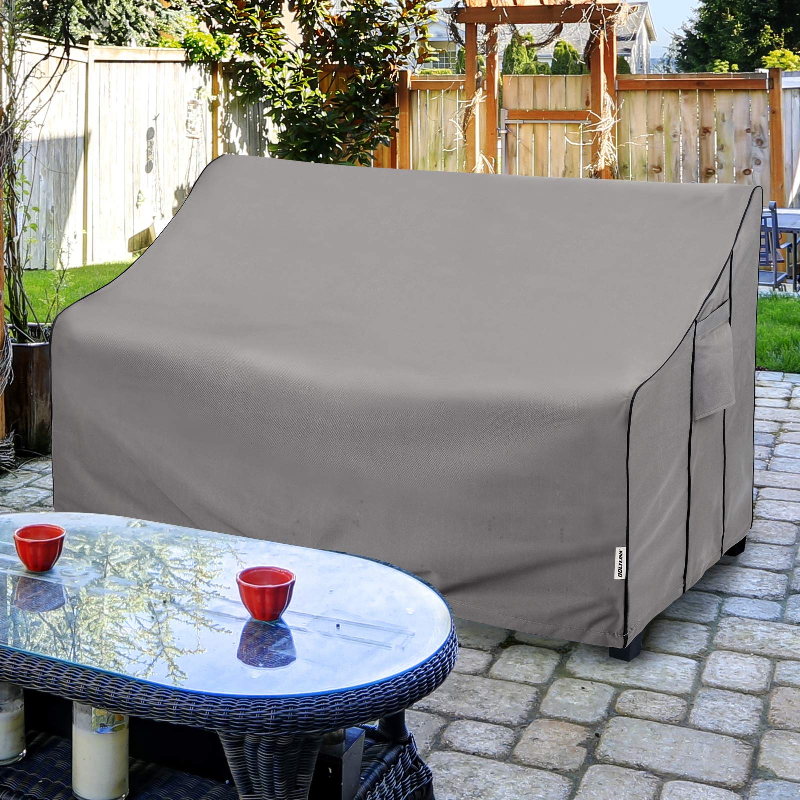 BOLTLINK Outdoor Patio Furniture Covers Waterproof ,Durable 3-Seater Sofa Cover Fits up to 76W x 32.5D x 33H inches