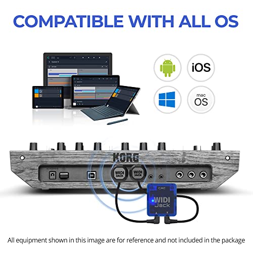 CME WIDI Jack - Bluetooth MIDI Interface for TRS/DIN MIDI devices - Power by MIDI Out or usb-c - Ultra low 3ms latency wireless MIDI for Synthesizer EWI Keytar Pedalboard Digital Piano