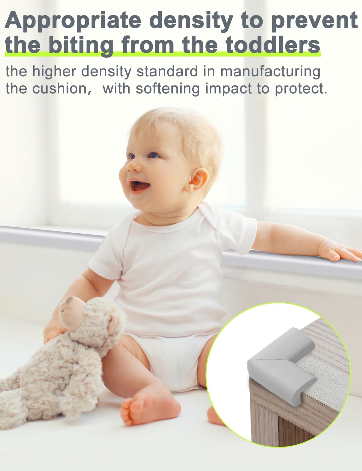 Arinbeb Foam Corner Protector Edge and Corner Guard, with 19 feet Length Foam Safety Bumpers, Baby Proofing Safety Table Corner Protectors - White