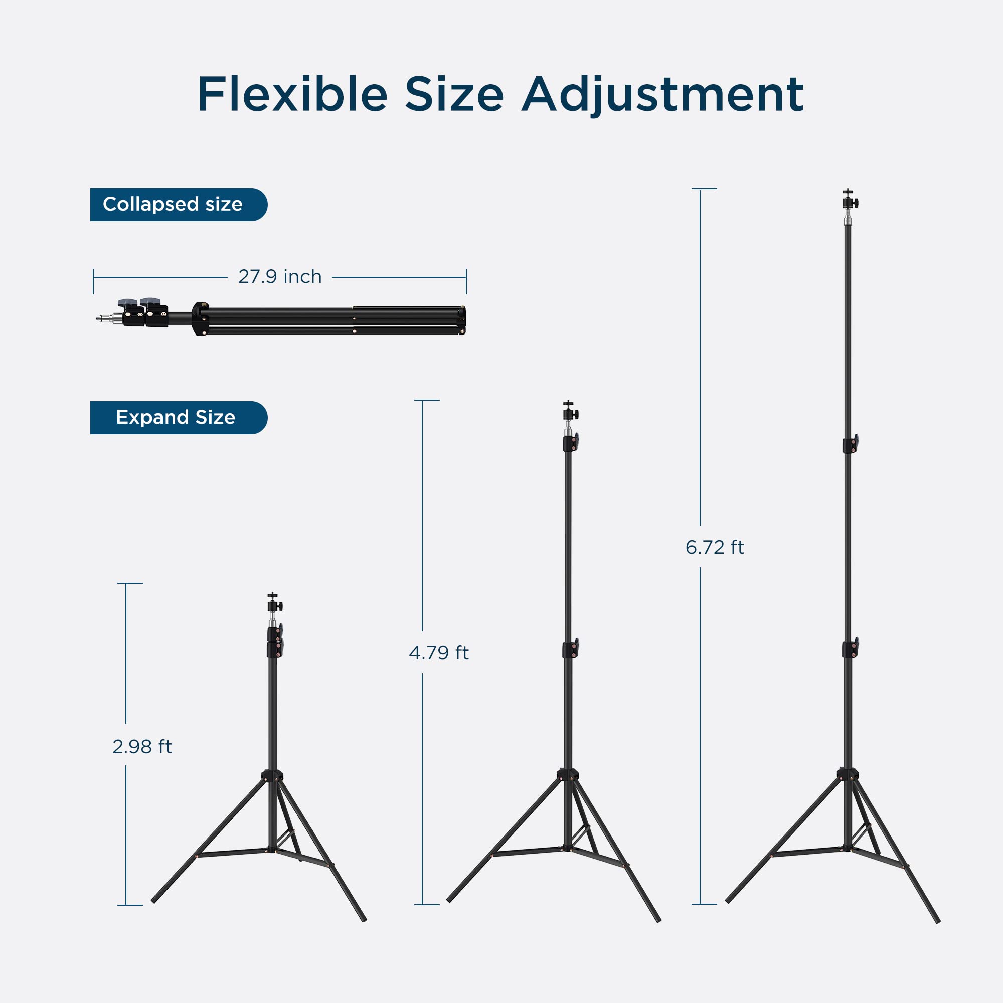 KIWI design VR Tripod Stand for Base Station HTC Vive/Valve Index/Rift Sensor Stand Aluminum Alloy VR Base Station Stand Accessories with Articulating Ball Heads(2 Pack, Base Station Not Included)
