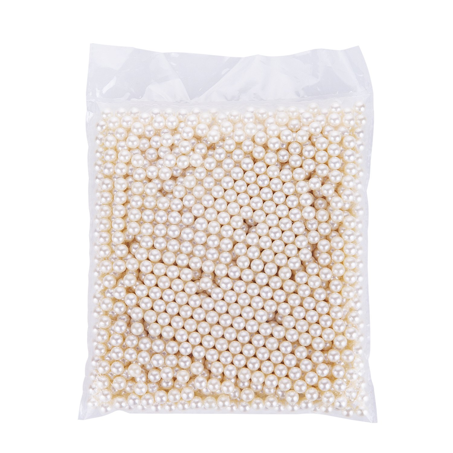 Makeup Beads for Brushes, Art Faux Pearls, HBlife 1100-Piece Round Pearl Beads to Hold Makeup Brush, Lipstick, Mascara, Eyeliner, 8mm (Beige)