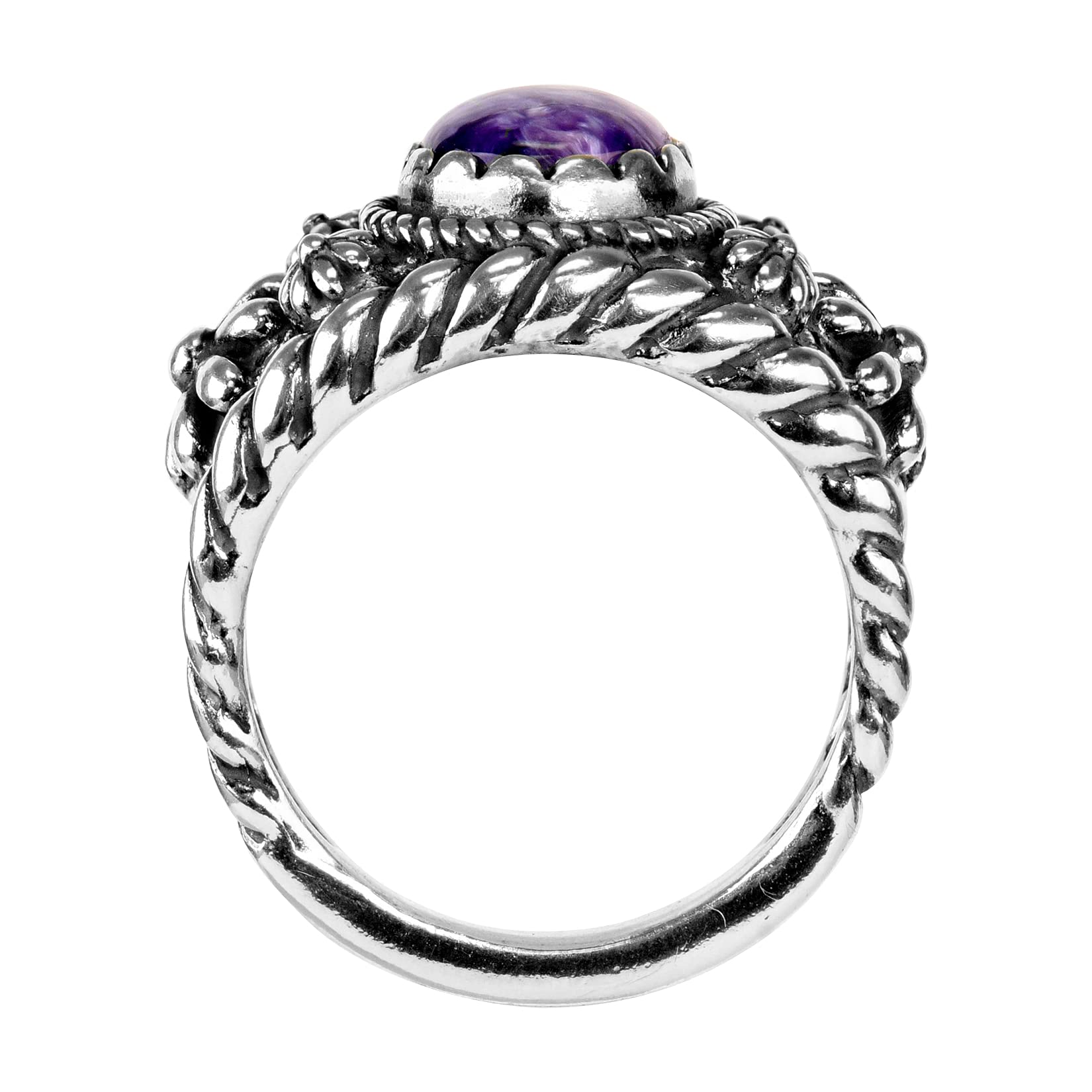 American West Sterling Silver Women's Ring Purple Charoite Gemstone Size 9