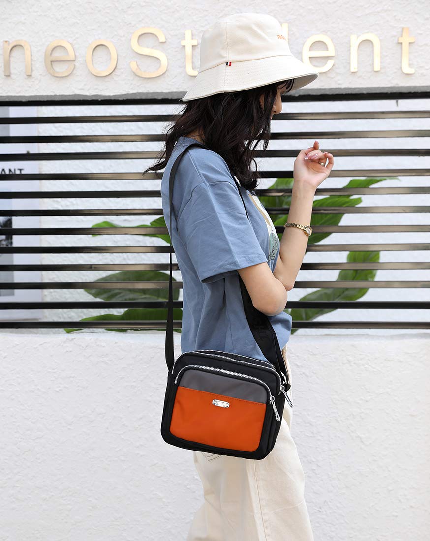 Collsants Small Crossbody Bag for Women Purses and Handbags Nylon Shoulder Bag Travel Purse Multi Zipper Pockets