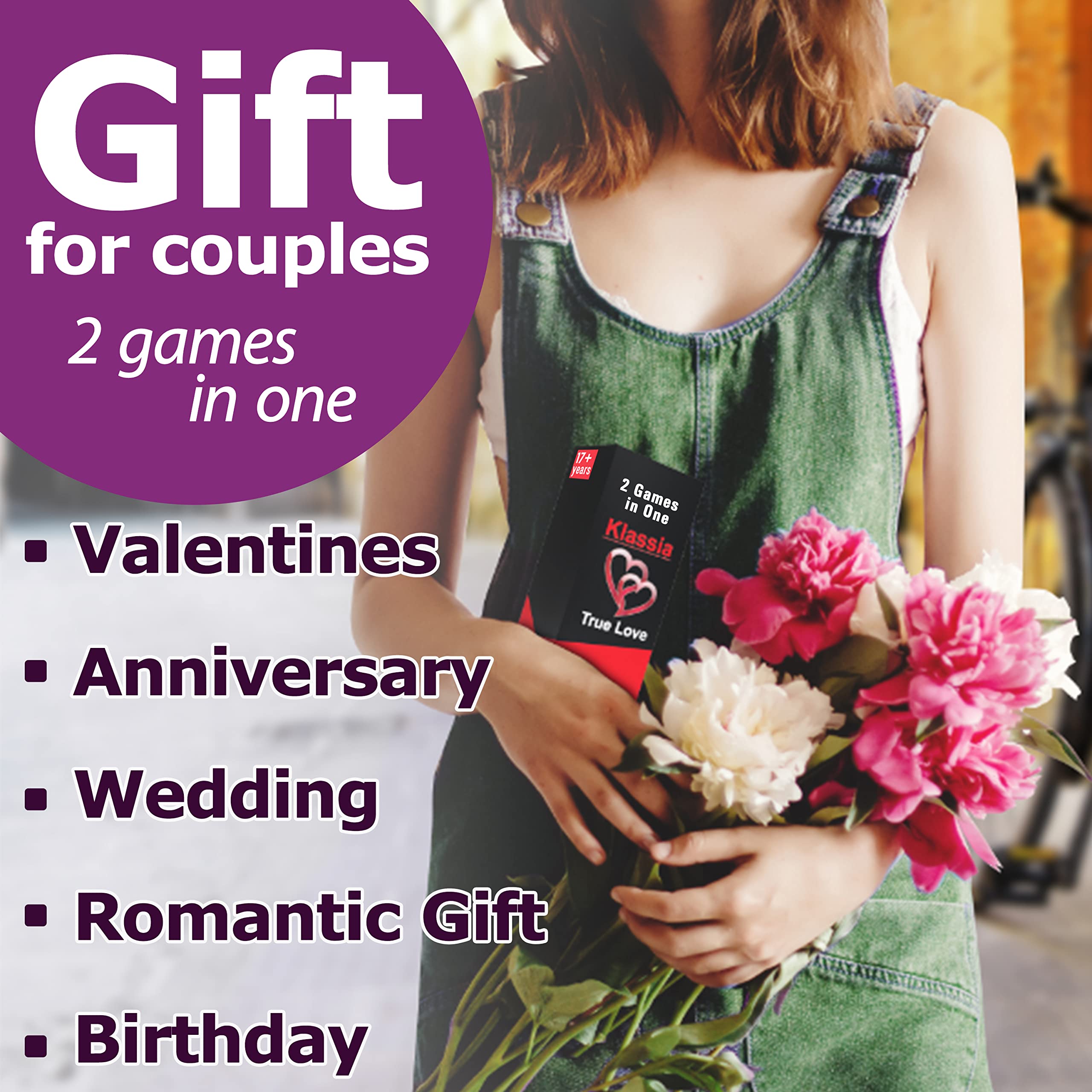Klassia Romantic Games for Couples- Fun Conversation Cards for Better Relationship- Date Night Box- 160 Questions - Perfect Anniversary & Valentines Day Gifts for Couples