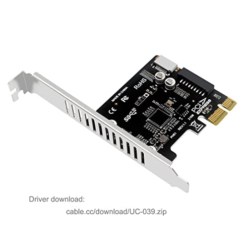 ChenYang USB 3.0 20Pin & USB 3.1 Gen 1 Type-E Front Panel Socket to PCI-E 1X PCI Express Expansion Card Adapter