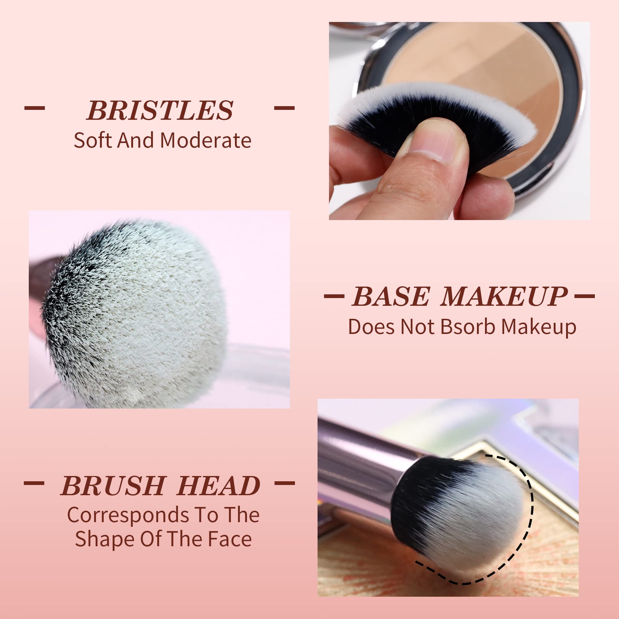 BEASOFEE Dual-ended Foundation Brush+Makeup Brushes