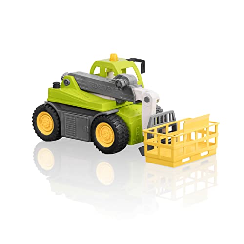Driven by Battat – Midrange – 17" Telehandler Forklift Toy – Construction Truck Toy with Extandable Crane Arm & More – Lights & Sounds – Car Toy Gift for Boys & Girls Age 3+