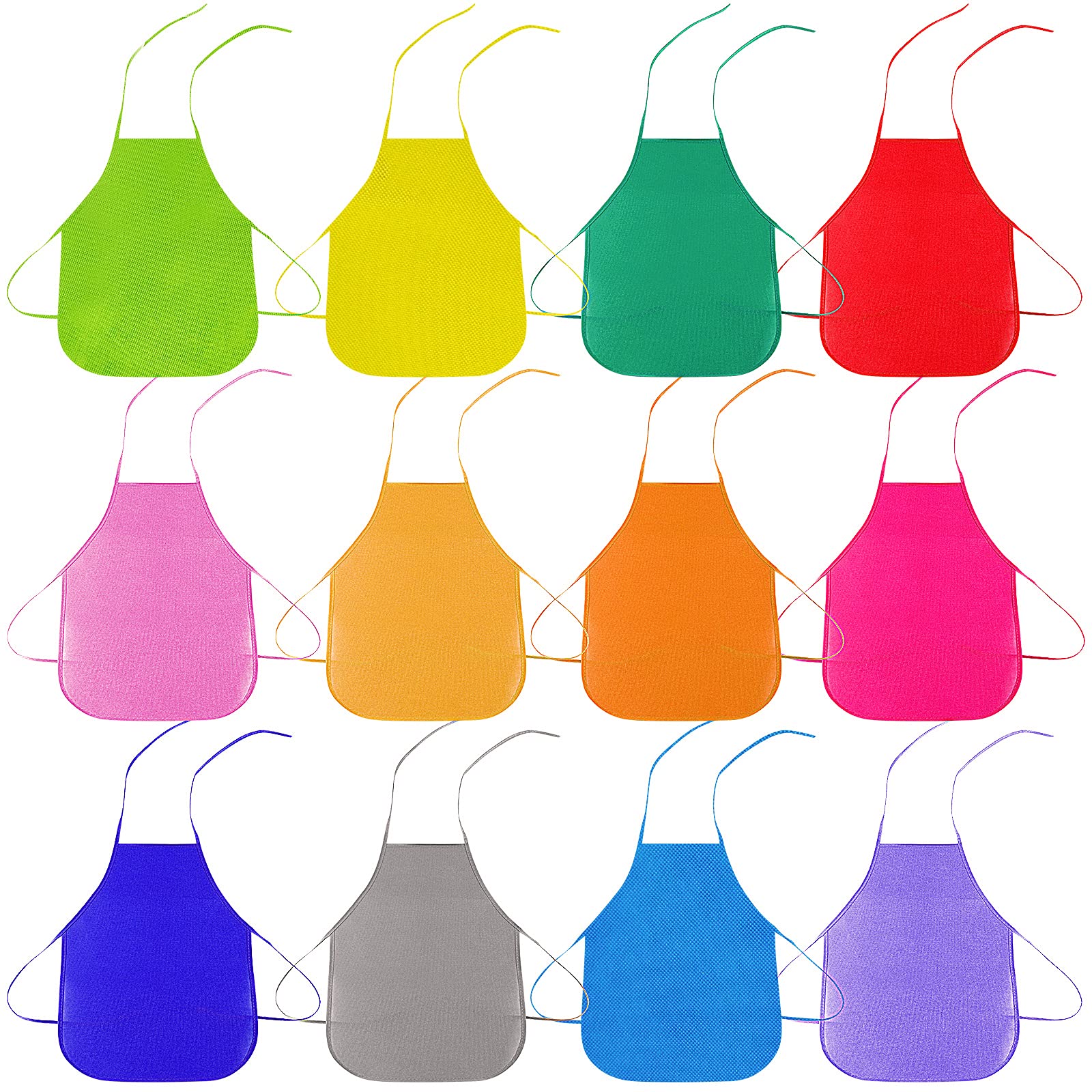 Children's Artists Fabric Aprons,12 Colors Kids Artist Aprons,Non Woven Artist Apron For Kid,Children Painting Aprons,Kids Art Smocks for Classroom,Kitchen,Community Event,Crafts&Art Painting Activity