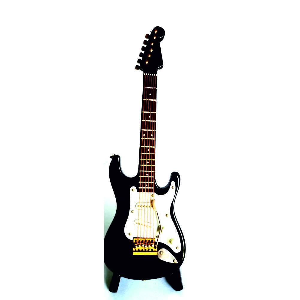 ALANO 14cm Black Mini Guitar Ornaments Musical Instrument Guitar Model Home Decoration