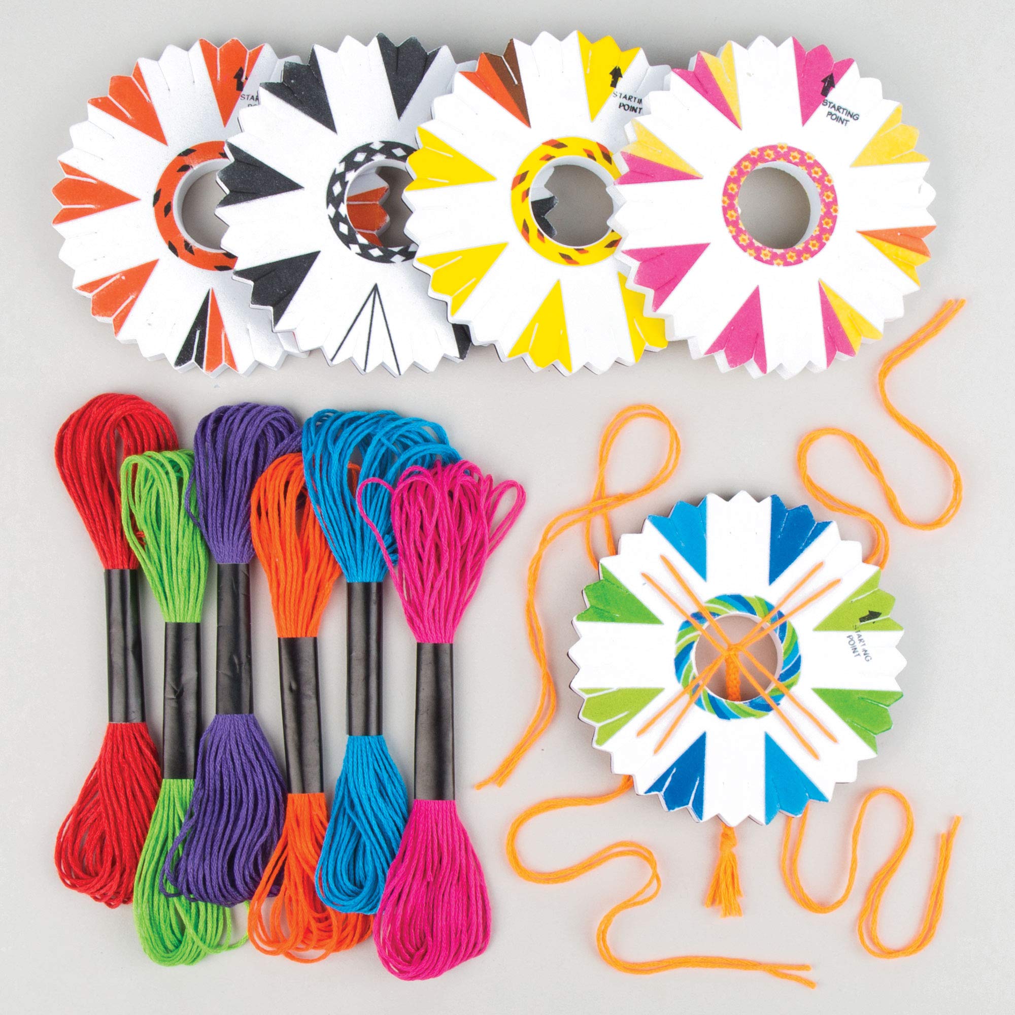 Baker Ross - AV207 Make Your Own Braided Friendship Bracelets - Creative Craft Kits for Kids to Design Make & Give as Gift (Pack of 4), 9.5cm, Assorted