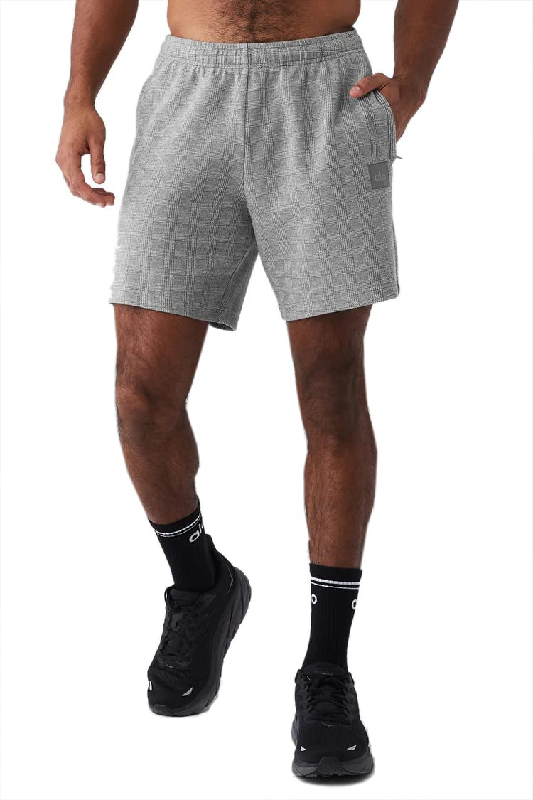 Alo Yoga Men's Glenplaid Colosseum Short (as1, Alpha, s, Regular, Regular, Light Glenplaid, Regular Fit)