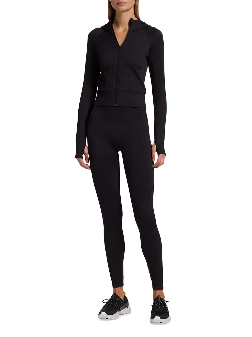 Alo Yoga Women's Seamless Cable Knit Jacket (as1, alpha, x_s, regular, regular, Black)