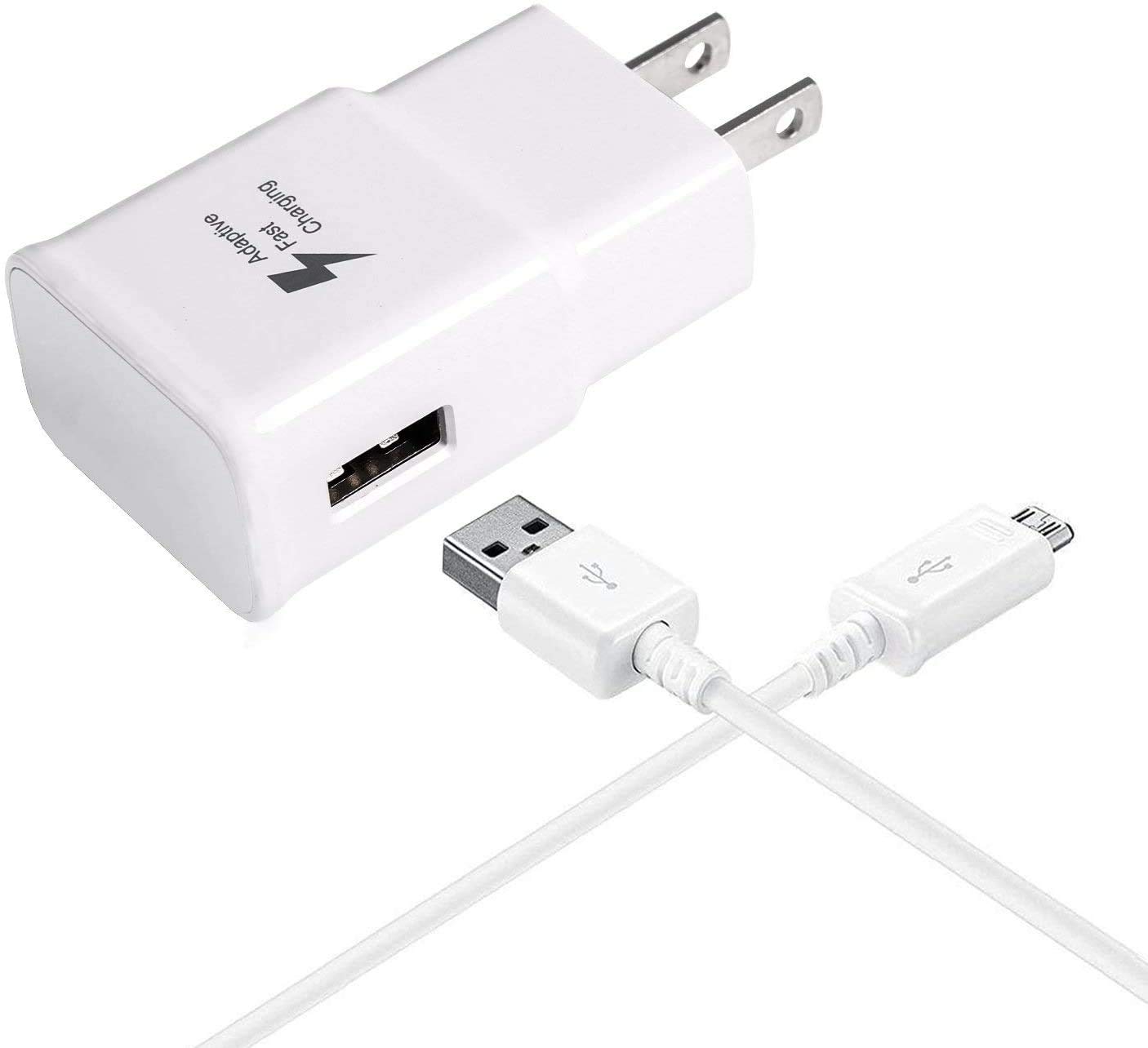 Samsung Galaxy Tab E 8.0 Tablet Adaptive Fast Charger Micro USB 2.0 Cable Kit! True Digital Adaptive Fast Charging uses Dual voltages for up to 50% Faster Charging!