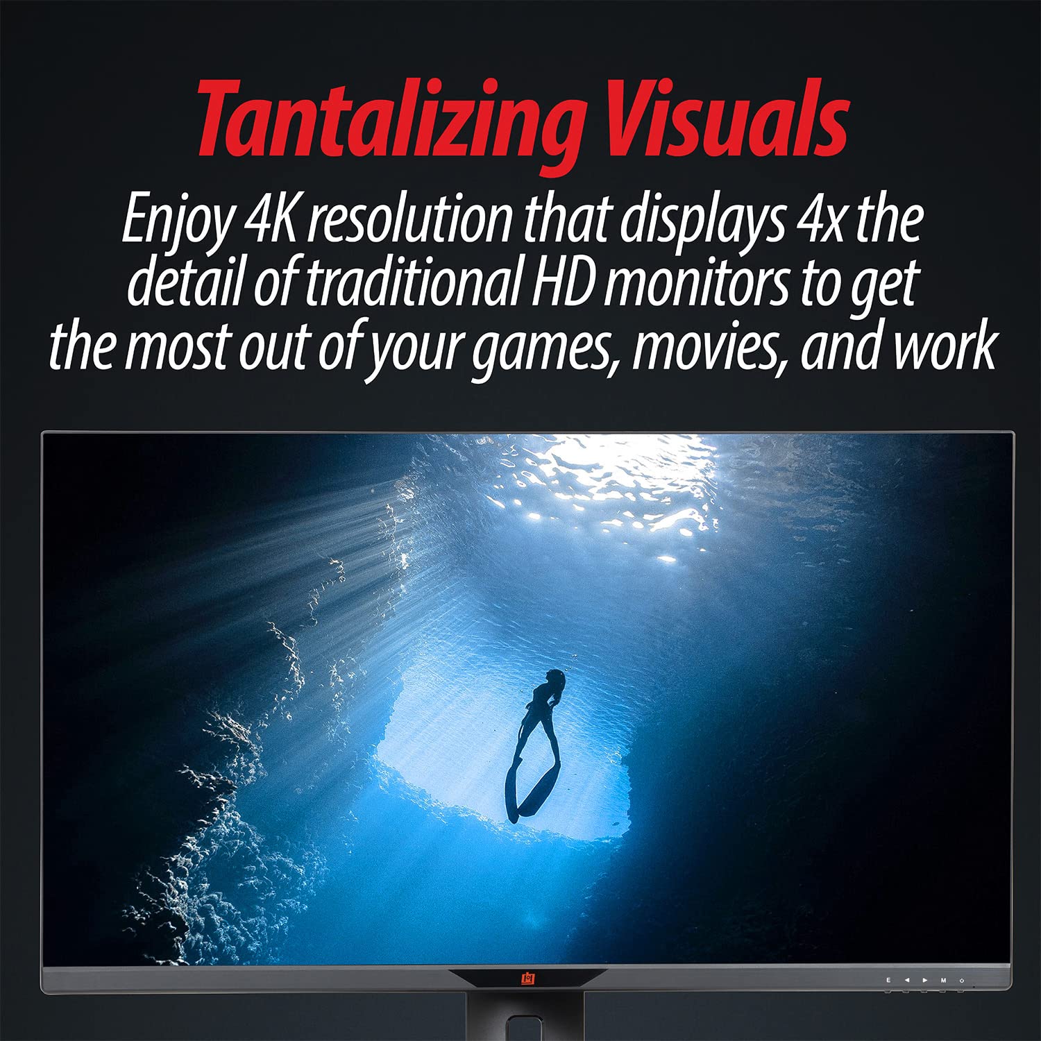 Deco Gear 28" 4K Ultrawide IPS Monitor, Crisp 3840x2160 Resolution, 60Hz Refresh Rate, 4ms with OD, Over 1 Billion Colors, 100% sRGB Color Accuracy, 16:9 - (Renewed)