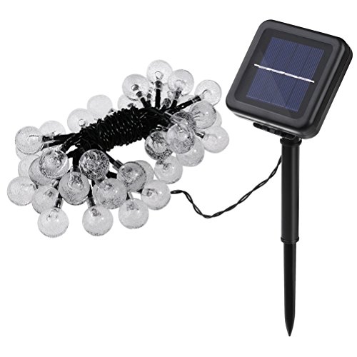 Christmas Lamp- 7M 50LED Crystal Ball Solar String Lights Christmas Fairy Garden Lights for Outdoor Home Lawn Patio Party and Holiday Decorations (Warm White Light)