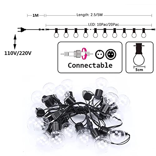 Christmas Lights,Globe Bulb Solar Fairy String Light, for Party Holiday Garden Garland Christmas Decorations Home Outdoor Light Street Wedding 5M-20Led