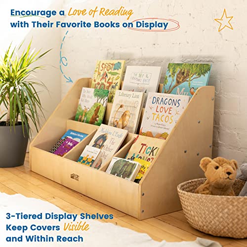 ECR4Kids Streamline 10 Cubby Tray Storage Cabinet, 5x2, Classroom Furniture, Natural